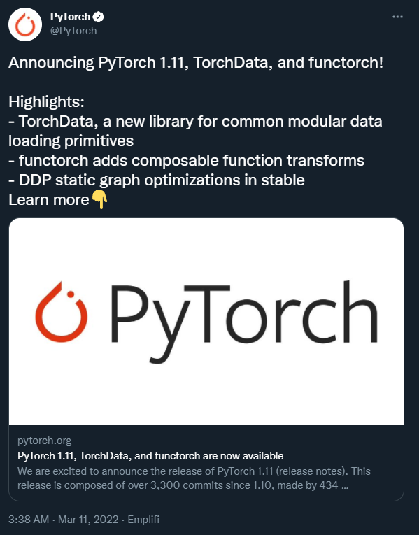 终于可用可组合函数转换库！PyTorch 1.11发布，弥补JAX短板，支持Python 3.10 - 知乎
