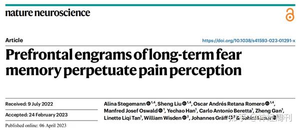 抹去糟糕的记忆缓解疼痛?科学家揭示皮层恐惧记忆印迹细胞促进疼痛 - 知乎