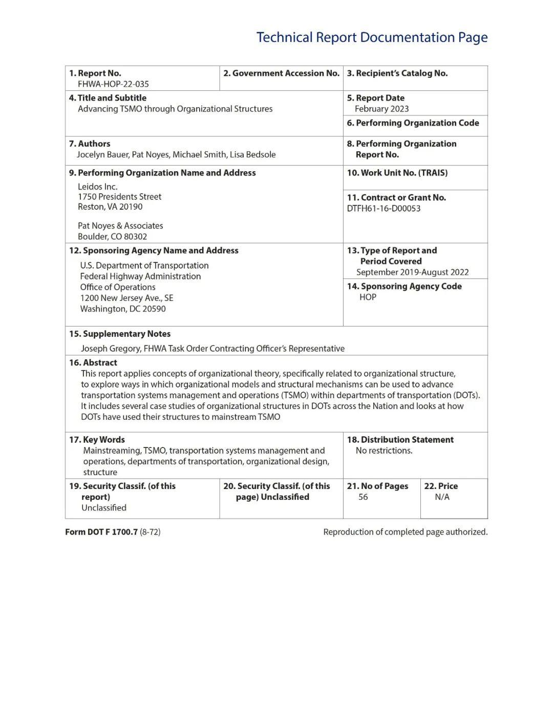 FHWA报告：从组织结构上推进交通系统管理和运营（TSMO）（英）（附下载） - 知乎