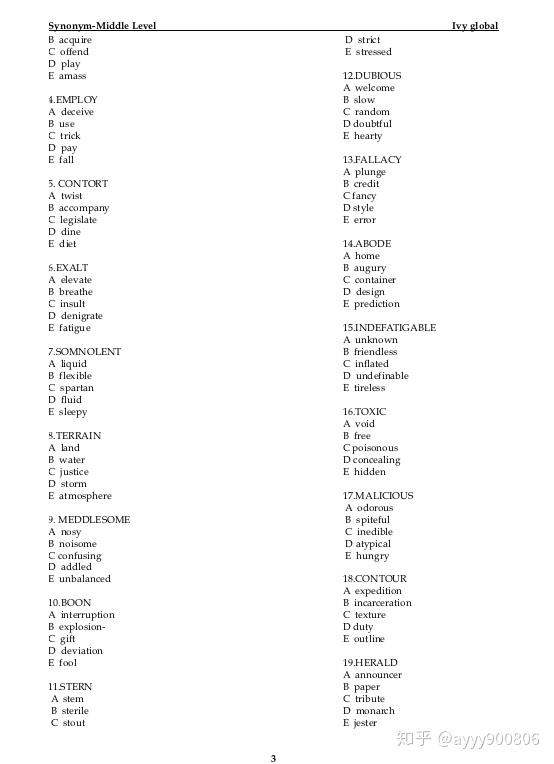 SSAT Verbal Practise - 知乎