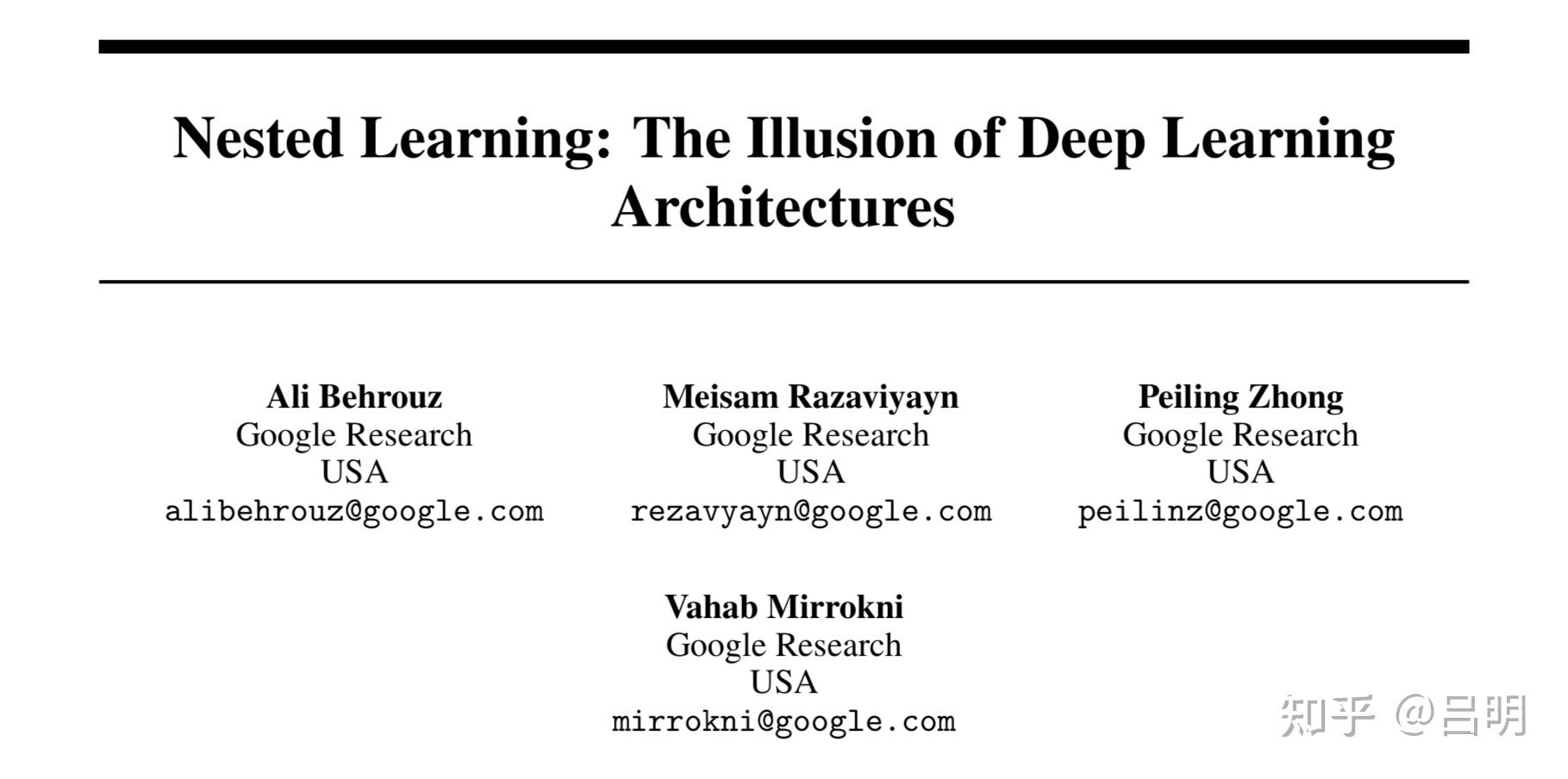 浅聊下Google Research近期一项最新成果「Nested Learning」：重构深度学习架构的理论范式 - 知乎