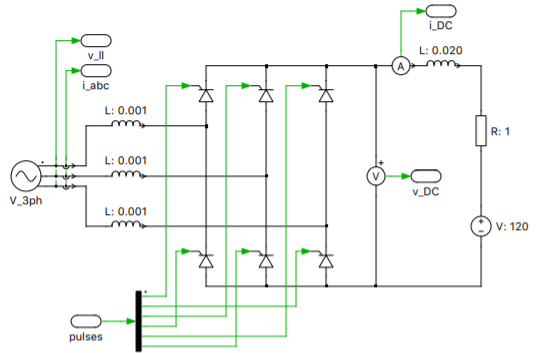 PLECS Plant代码生成 应用范例（52）：三相6脉冲晶闸管变流器（ Three-Phase 6-Pulse Thyristor ...