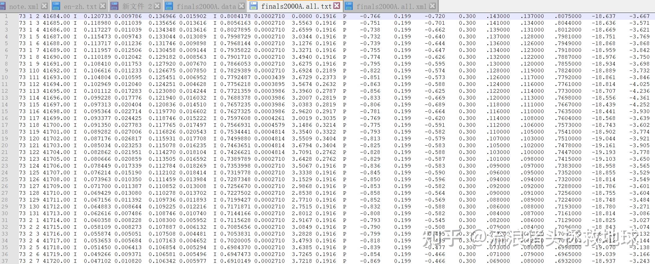 IERS EOP 文件的解读 - 知乎