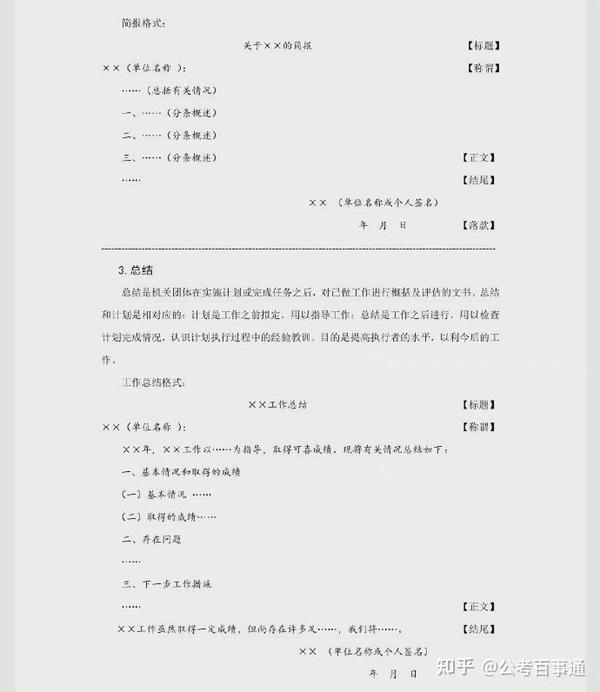 常见公文格式汇总 知乎