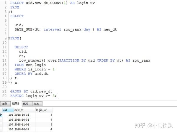 SQL 求连续时间问题 - 知乎
