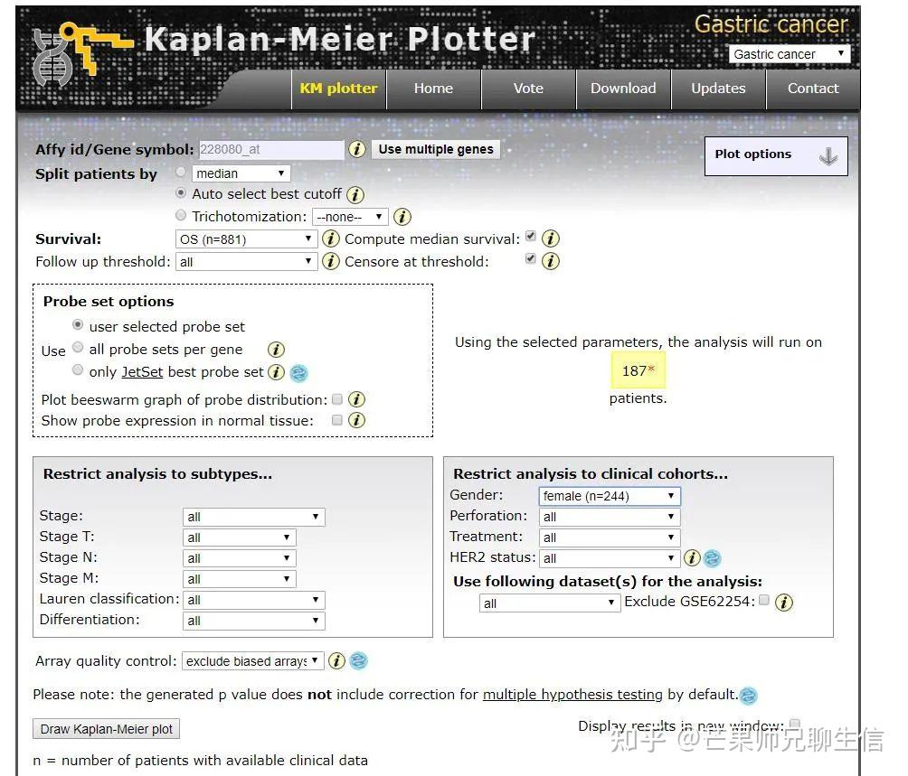 肿瘤免疫 · 实操教程Day05.K-M Plotter教程 - 知乎