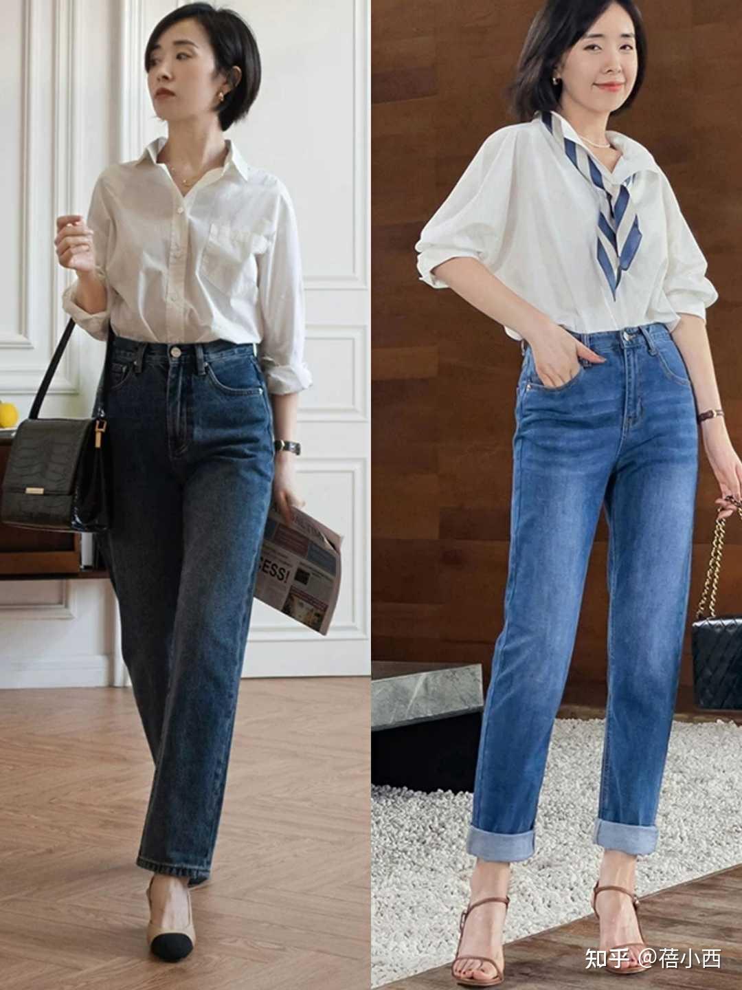 换季就穿“牛仔裤+衬衫”，时髦百搭还耐看，小个子女生也能驾驭 - 知乎