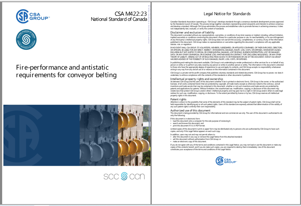 CSA M422-2023【中文版翻译+PDF原版】传送带的防火性能和抗静电要求 - 知乎