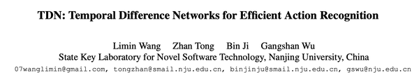 [cvpr 2021 Tdn] 利用时序差分信息进行视频动作识别 知乎