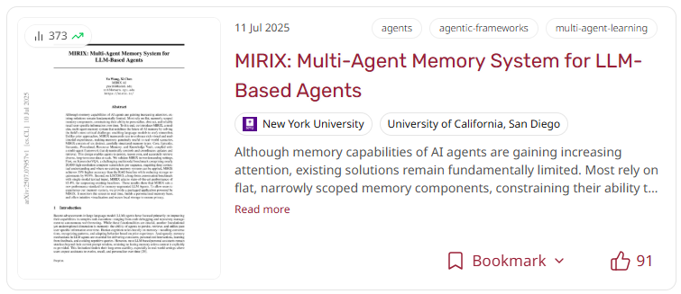 [alphaXiv速递] 纽约大学提出多智能体记忆系统MIRIX - 知乎