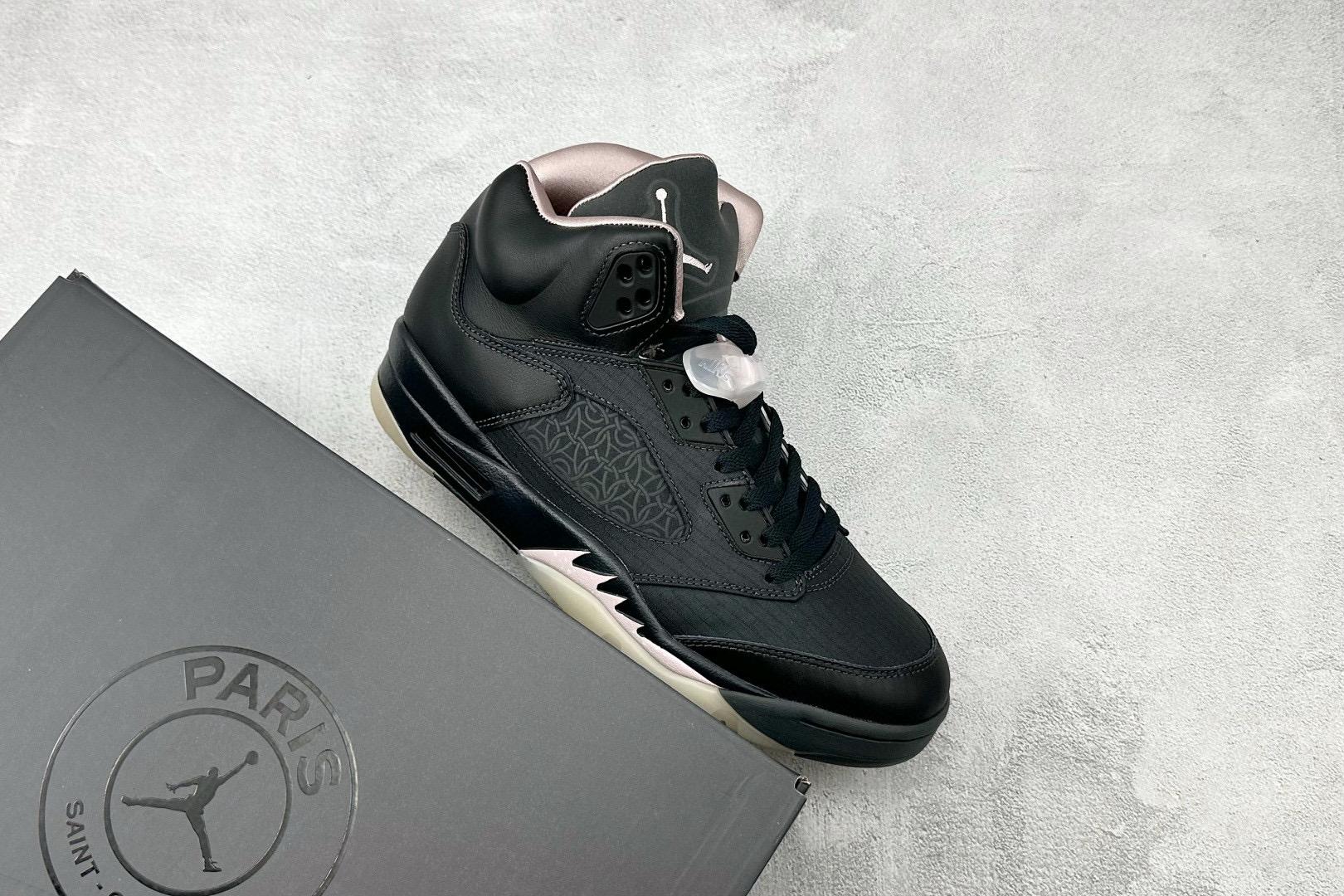 乔丹 PSG x Air Jordan 5 Retro Off Noir AJ5 联名黑粉大巴黎艾菲尔铁搭印花纯原篮球鞋 - 知乎