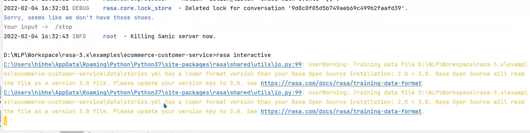 Rasa培训、Rasa课程、Rasa面试、Rasa实战、Rasa对话机器人Debugging项目实战之电商零售对话机器人运行流程调试全程演示 -3 - 知乎