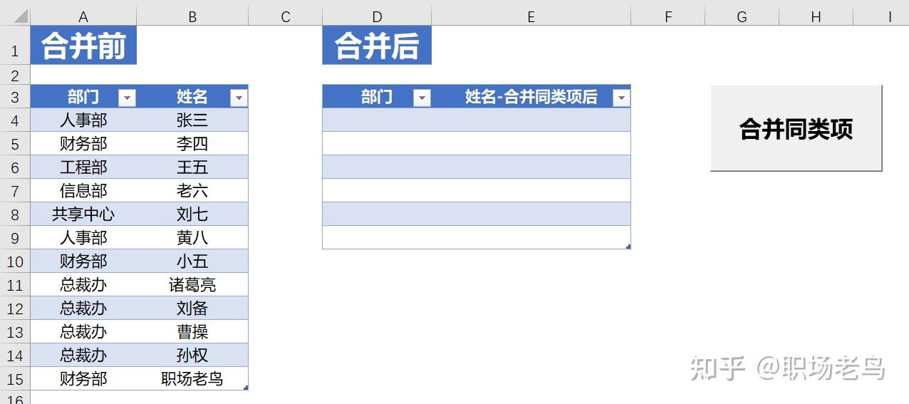 Excel合并数据同类项太难？告诉你vba是如何完美实现！ 附使用视频、详细的代码和解析 知乎