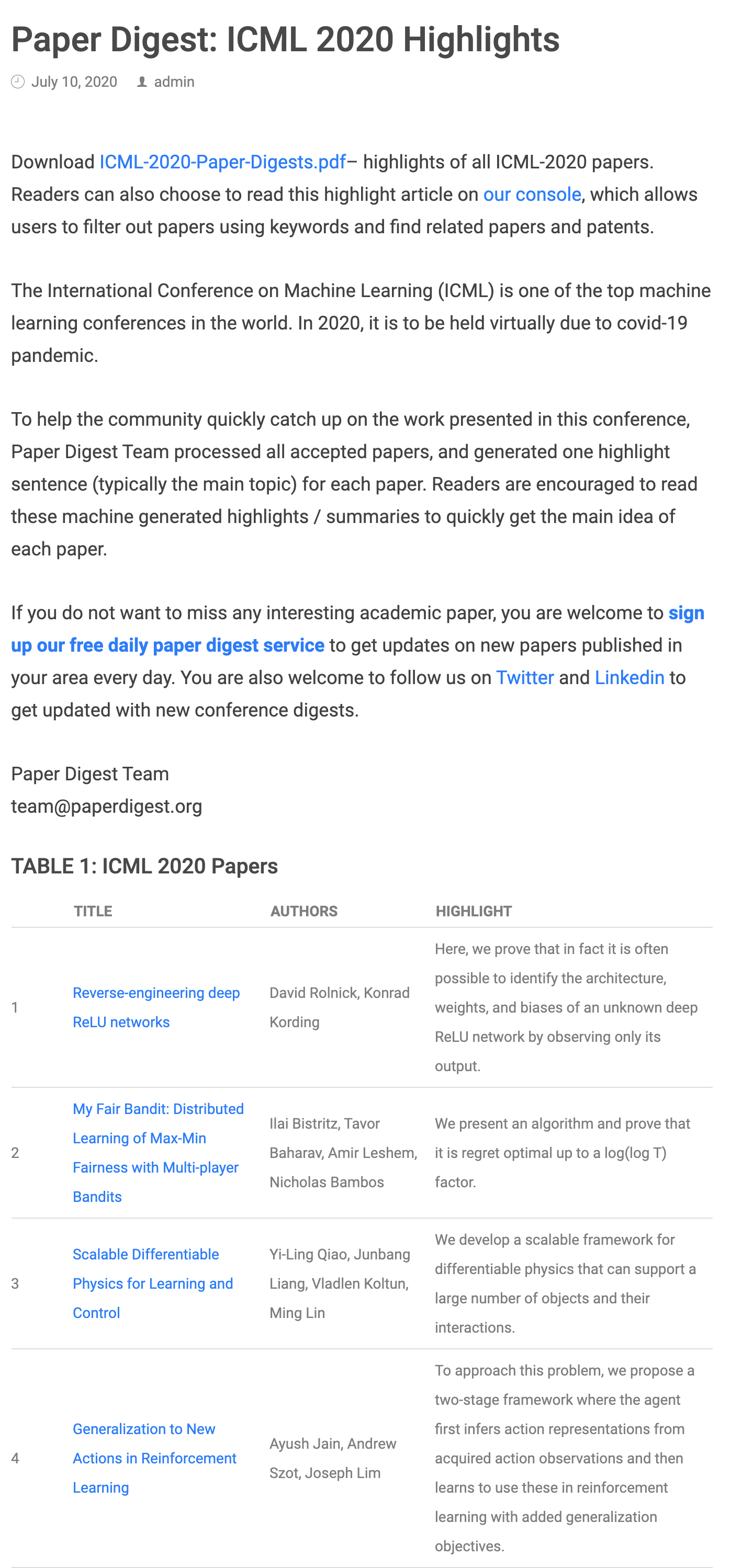 太赞了！一句话点评1084篇ICML2020论文亮点 - 知乎