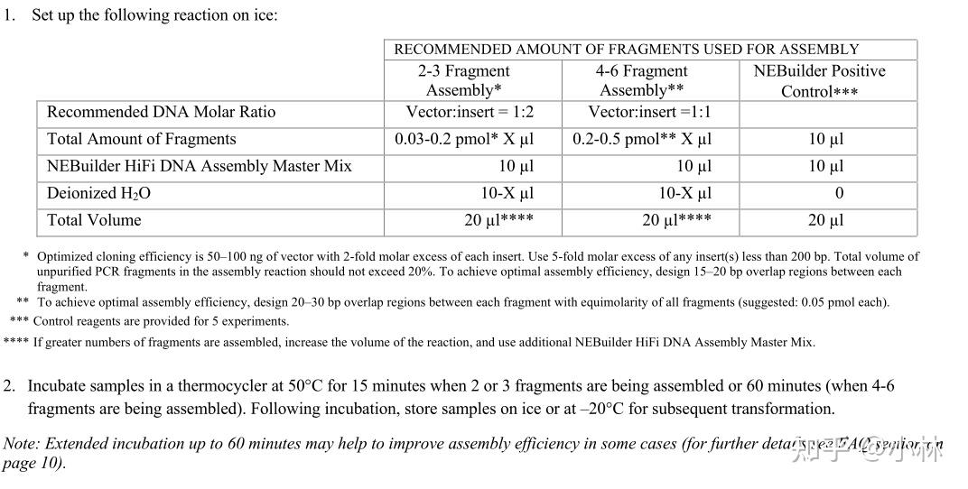 Gibson assembly/Gibson组装的具体实验步骤 - 知乎