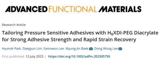 《AFM》: 具有高粘接强度和快速应变恢复的压敏胶！ - 知乎