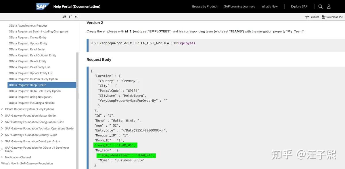 谈谈 SAP OData 服务实现的 Deep Create / Deep Insert - 知乎
