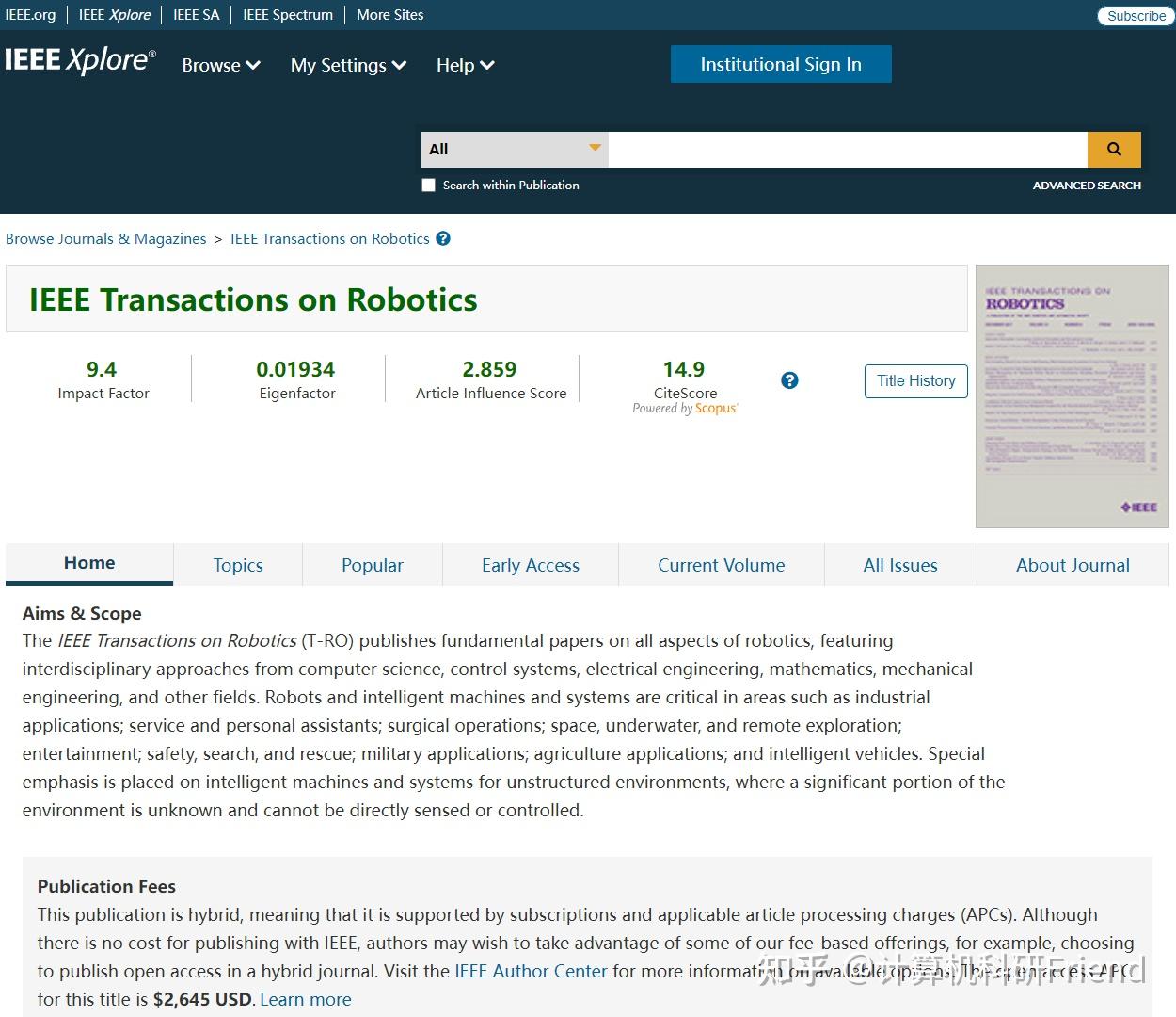【计算机方向】中科院一区TOP，IF=9.4，IEEE大佬级期刊，影响因子还在涨！ - 知乎