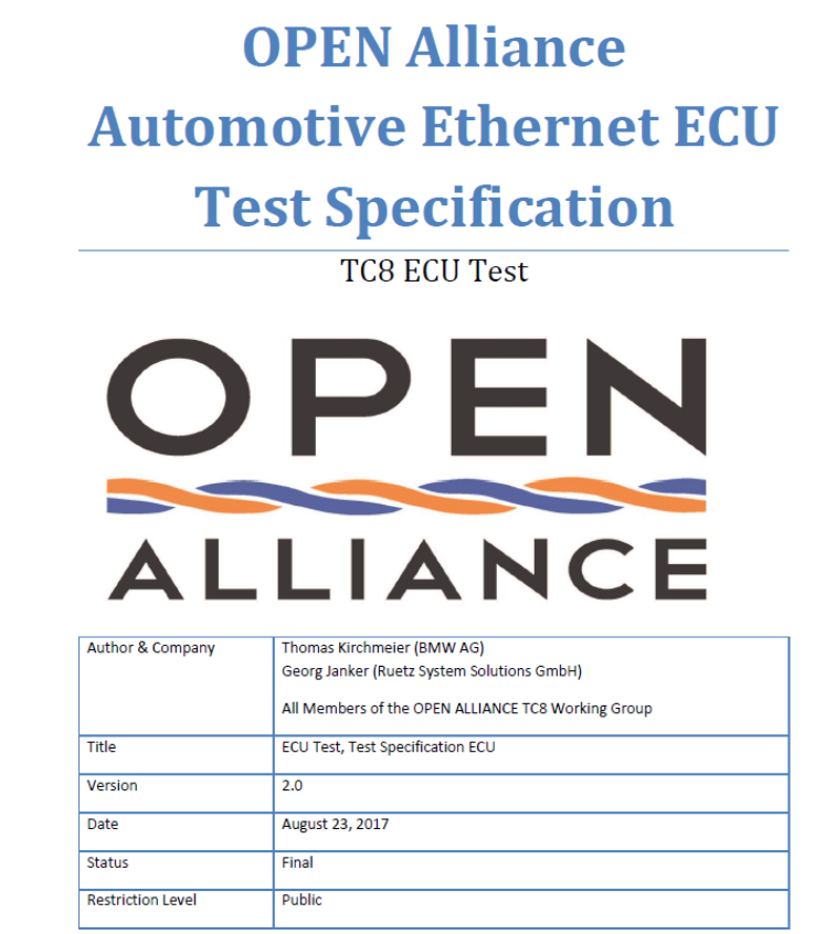 OPEN Alliance Automotive Ethernet ECU Test Specification 3.0测试概述和内容 - 知乎