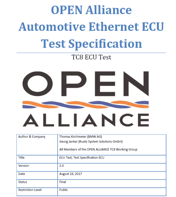 OPEN Alliance Automotive Ethernet ECU Test Specification 3.0测试概述和内容 - 知乎