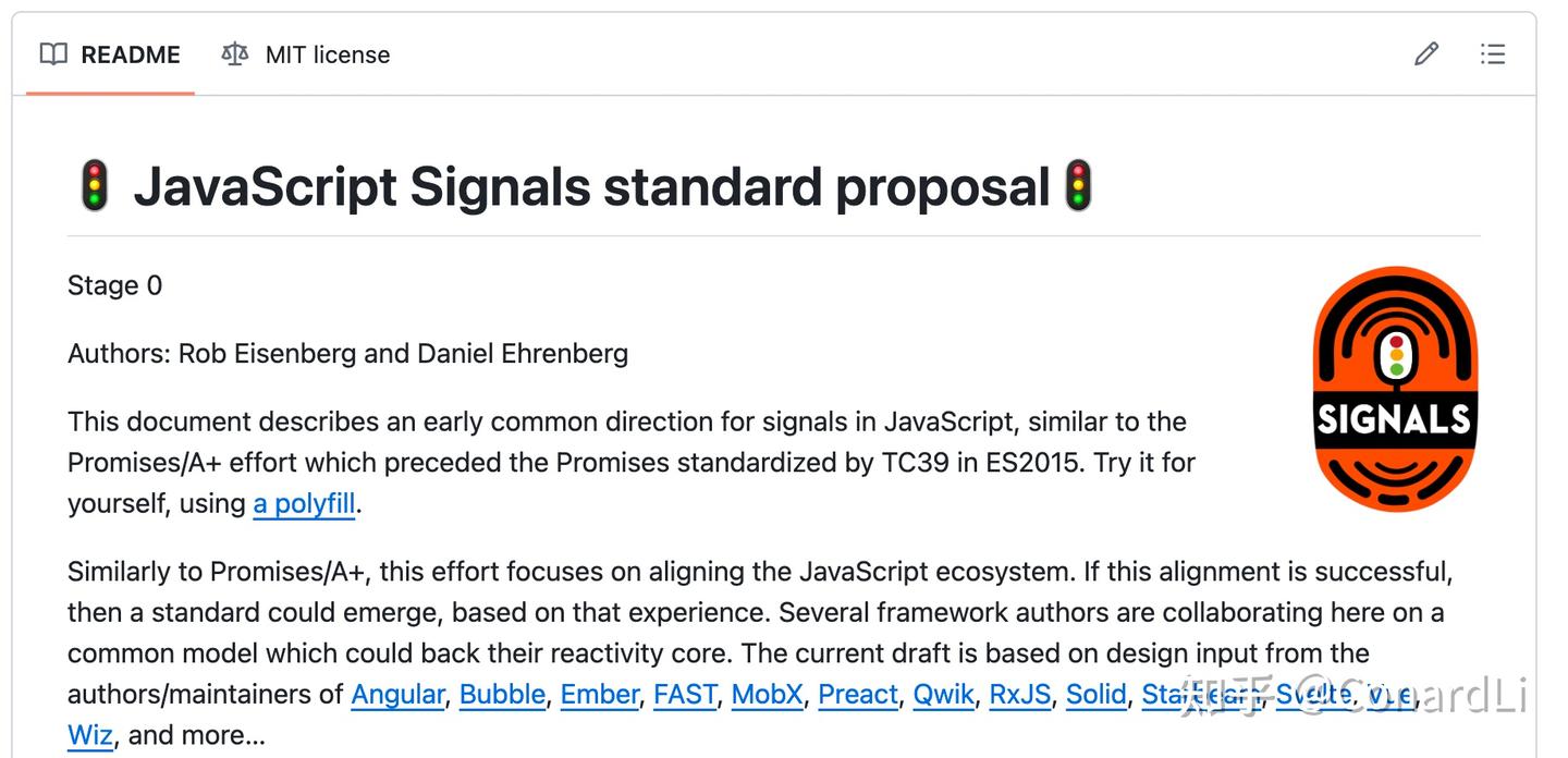 JavaScript Signals 的标准化提案，来了！ - 知乎