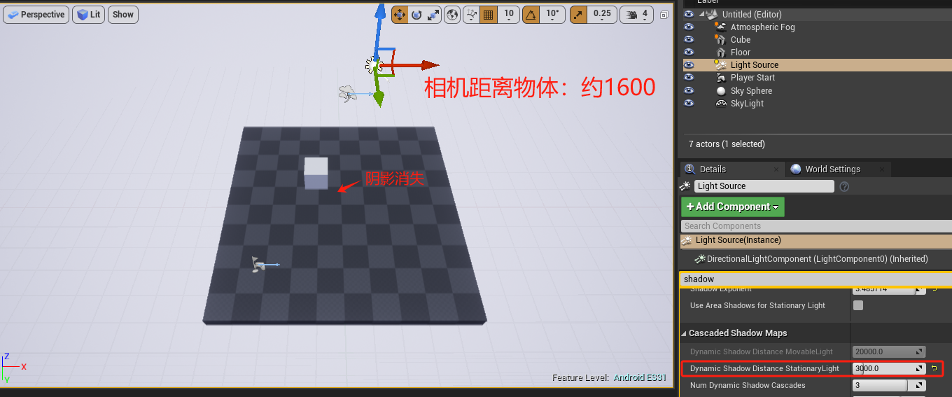 UE4移动端动态阴影超过一定距离消失问题 - 知乎