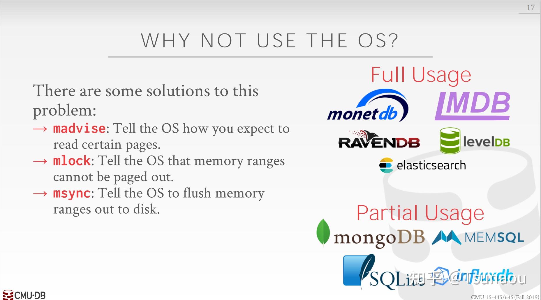 CMU-15-445 Intro to Database Systems 学习笔记 - 知乎