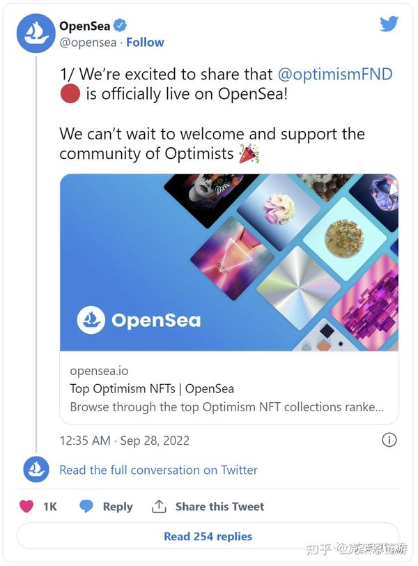 OpenSea NFT 市场增加了对Optimism的支持 - 知乎