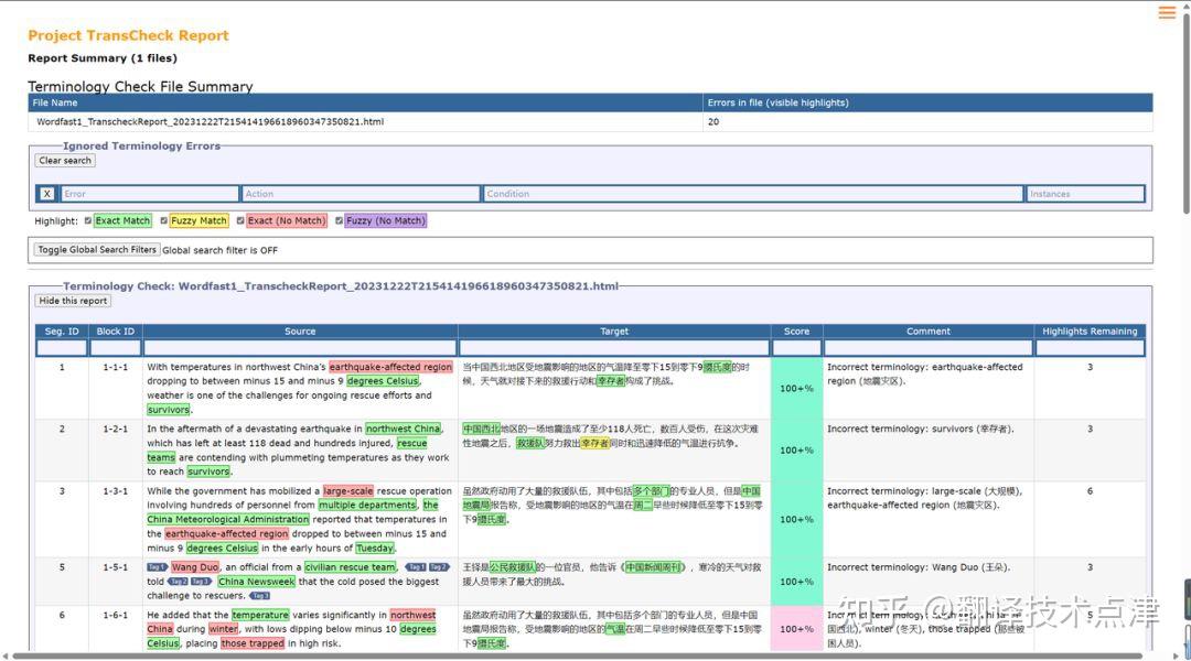 技术应用 | Wordfast的QA功能 - 知乎