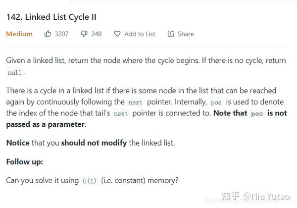 Leetcode 142linked List Cycle Ii 知乎 1531
