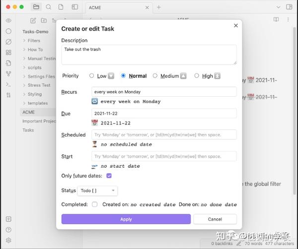 Obsidian插件: Tasks从零散笔记到完美任务管理 - 知乎