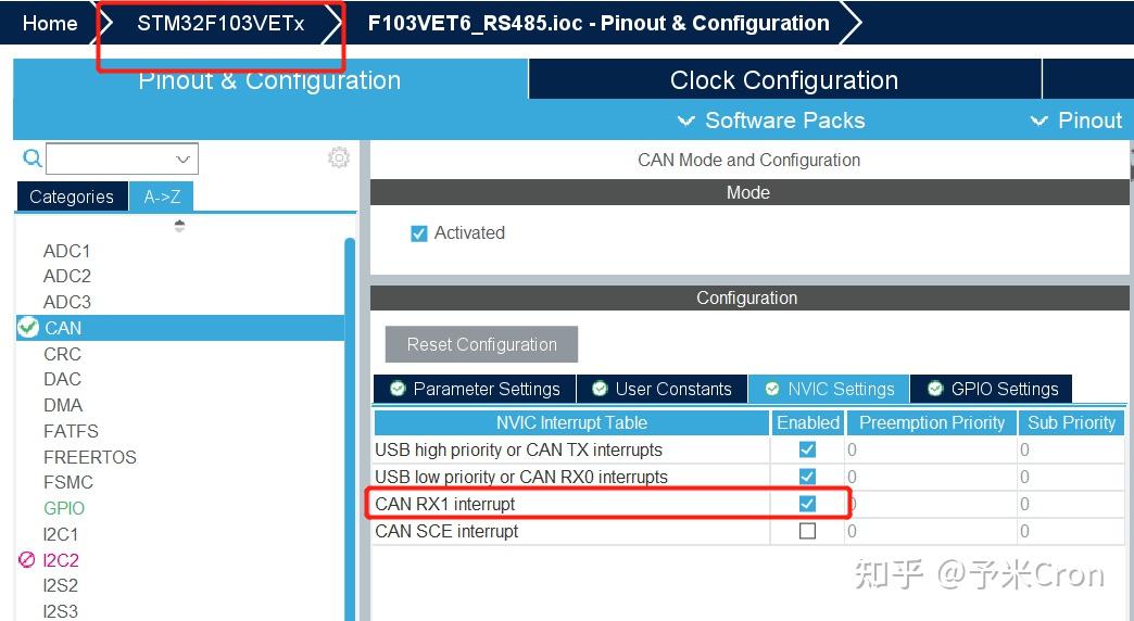 使用stm32cubemx在stm32中应用CAN通讯，并介绍相关CAN的知识、波特率计算以及stm32中的配置流程 - 知乎