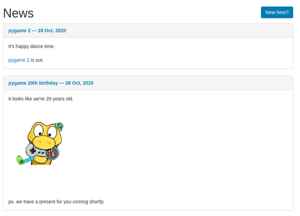 酷站推荐 - pygame.org - pygame 2