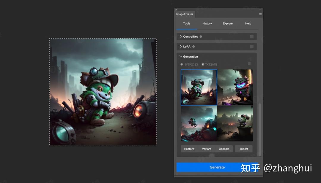 【分享】超强插件ImageCreator丨在PS里面玩 Stable Diffusion ，支持大模型、无配置要求、无任何限制！ - 知乎