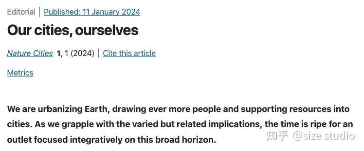 最新子刊Nature Cities创刊首期文章解读 - 知乎