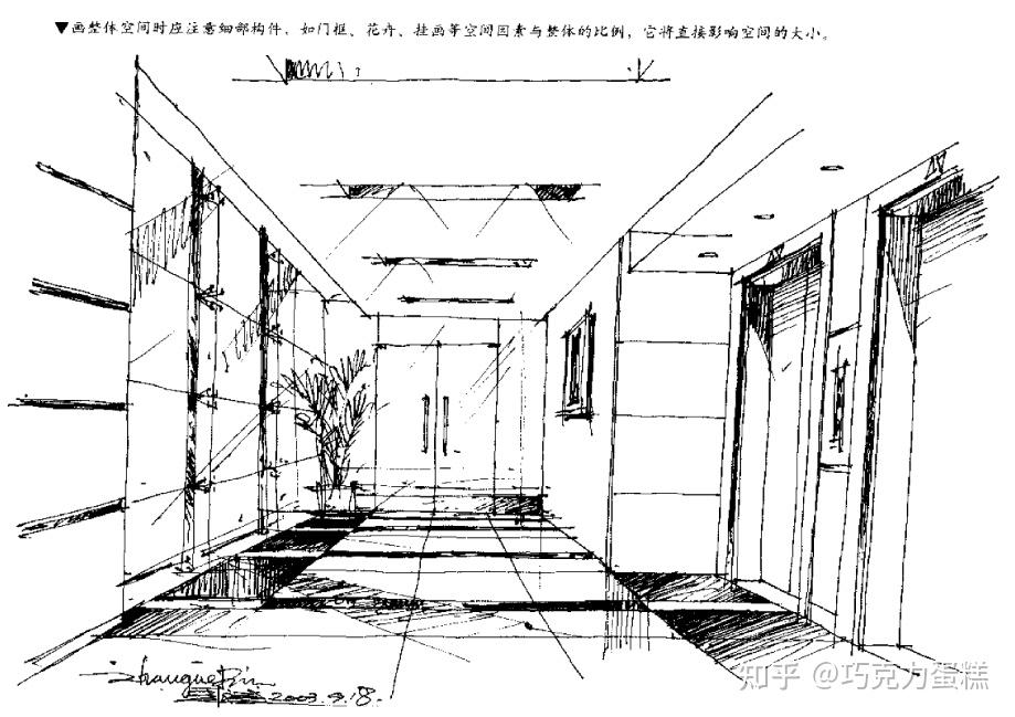手绘效果图表现技法——空间与陈设 知乎