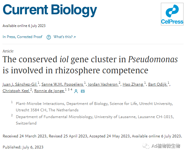 Current Biology | 研究揭示植物根际促生微生物增强定殖能力的机制！ - 知乎