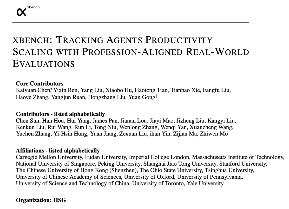 红杉中国推出全新AI基准测试xbench，要在AI下半场定义“好问题” - 知乎