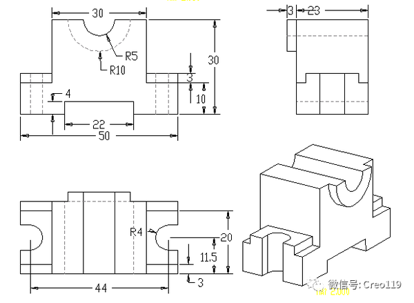 Proe（Creo）经典练习图 - 知乎