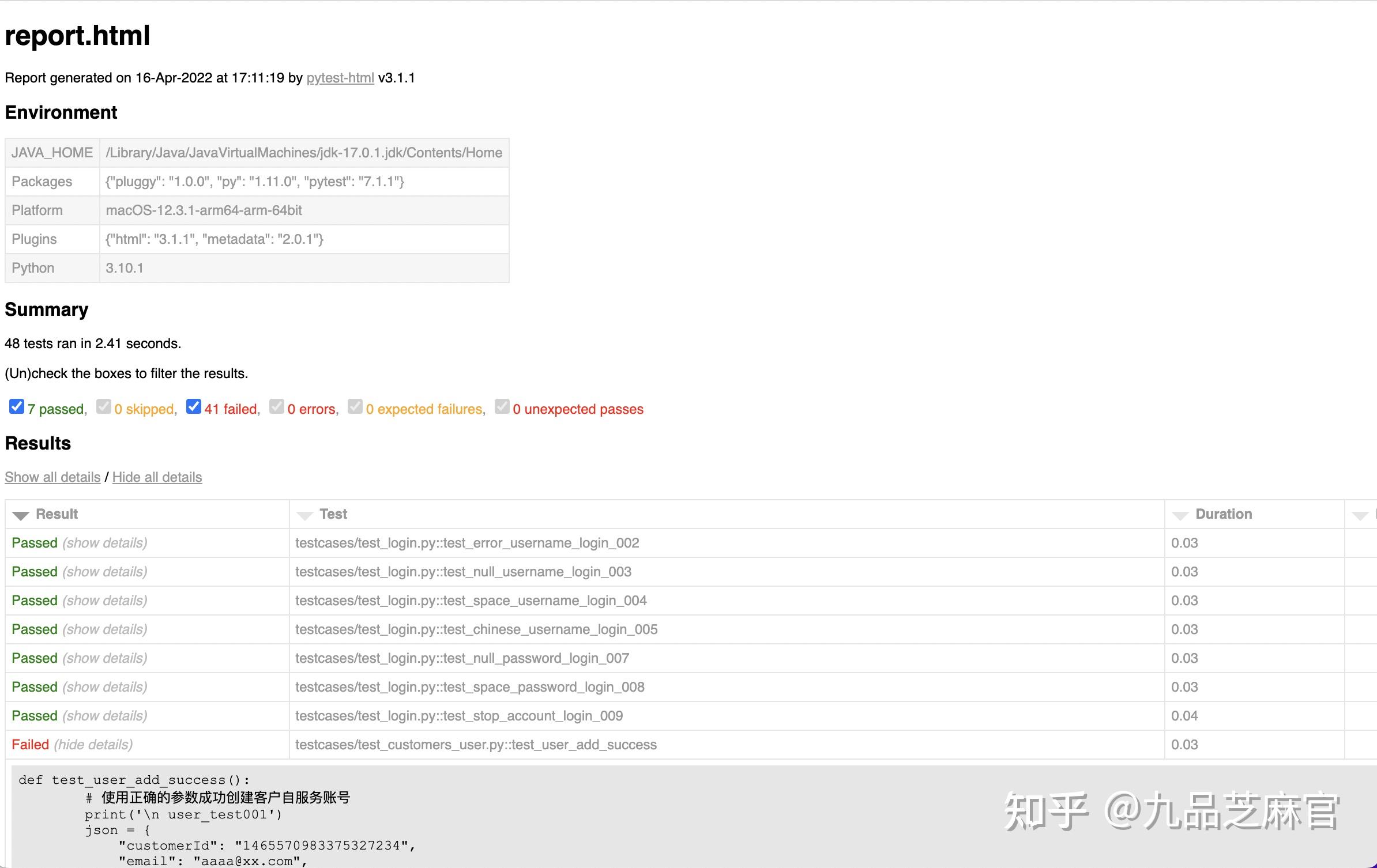 Pytest生成html格式测试报告 - 知乎