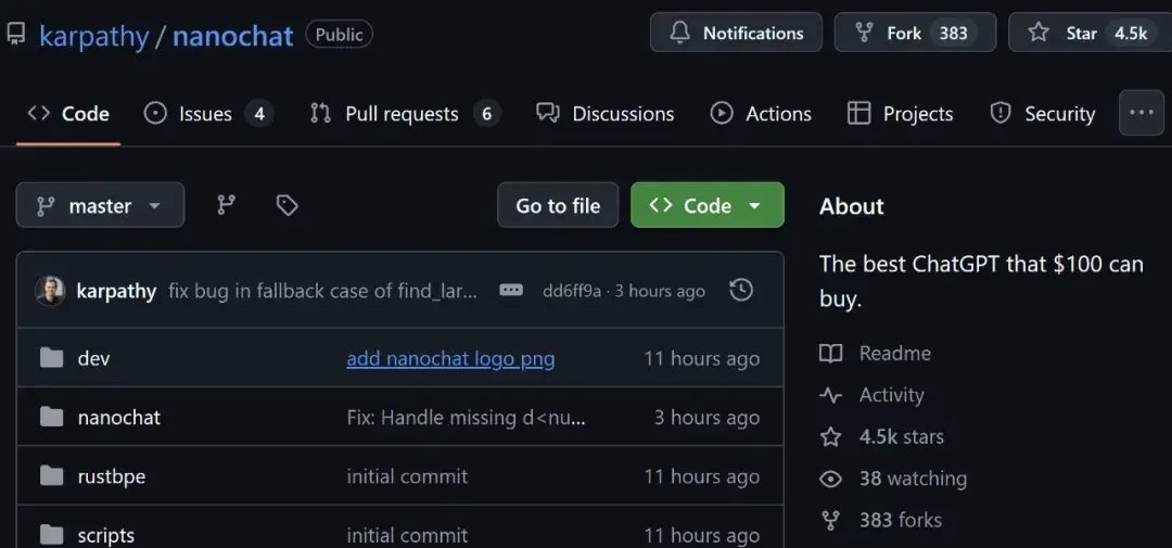 100美元、8000行代码手搓ChatGPT，Karpathy最新开源项目爆火，一夜近5k star - 知乎