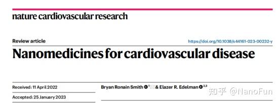 前沿2023│Nature子刊最新综述心血管疾病用纳米药物 - 知乎