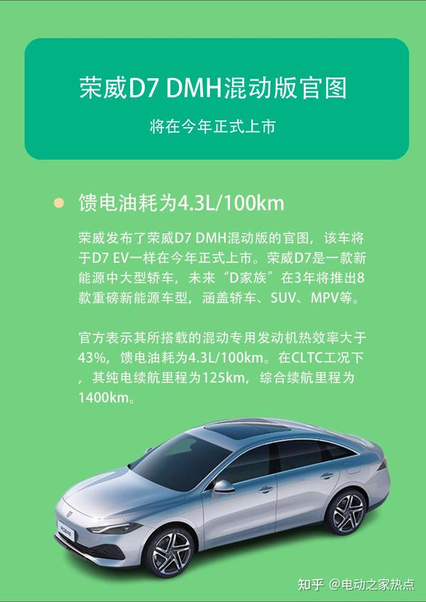 荣威D7 DMH混动版官图 - 知乎
