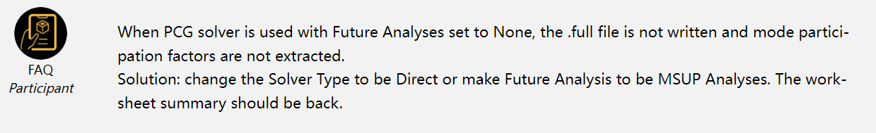 解决“PARTICIPATION FACTOR CALCULATION”在ANSYS Workbench 模态分析求解方案中找不到的问题。 - 知乎