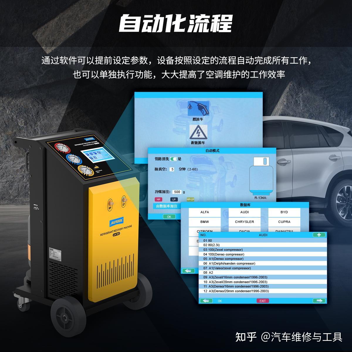 汽修新品分享丨智能高效，环保安全—AUTOOL LM707汽车冷媒回收加注机 - 知乎