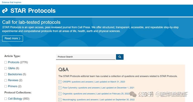 记录 9 种权威的实验protocol查询网站 - 知乎