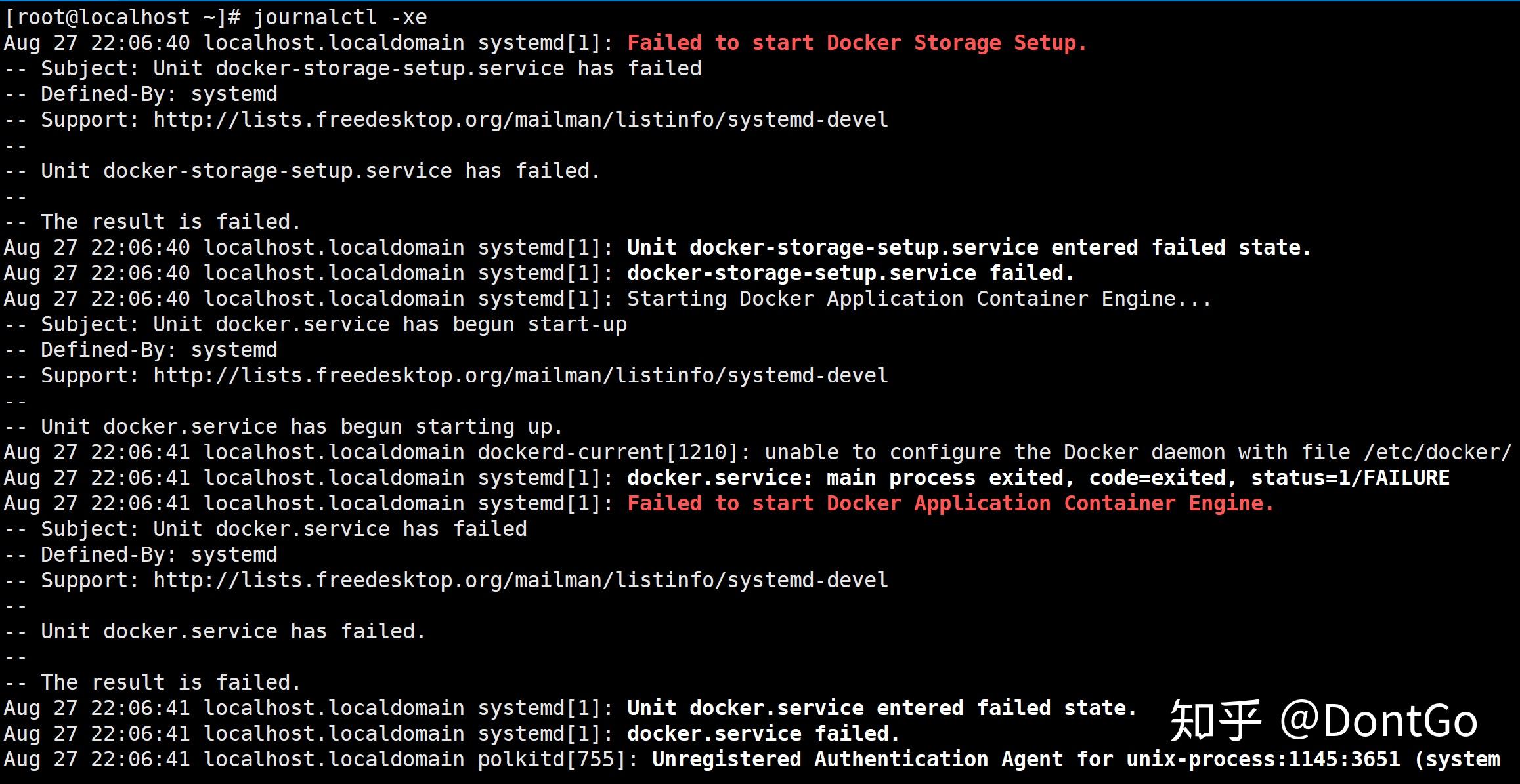 Centos7下安装docker启动失败，记录问题解决方案 知乎