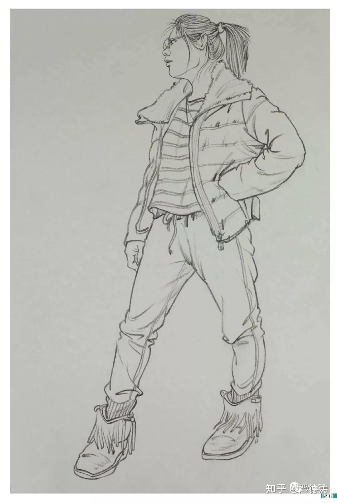 速写 | 线性速写人物动态临摹参考素材图片 - 知乎