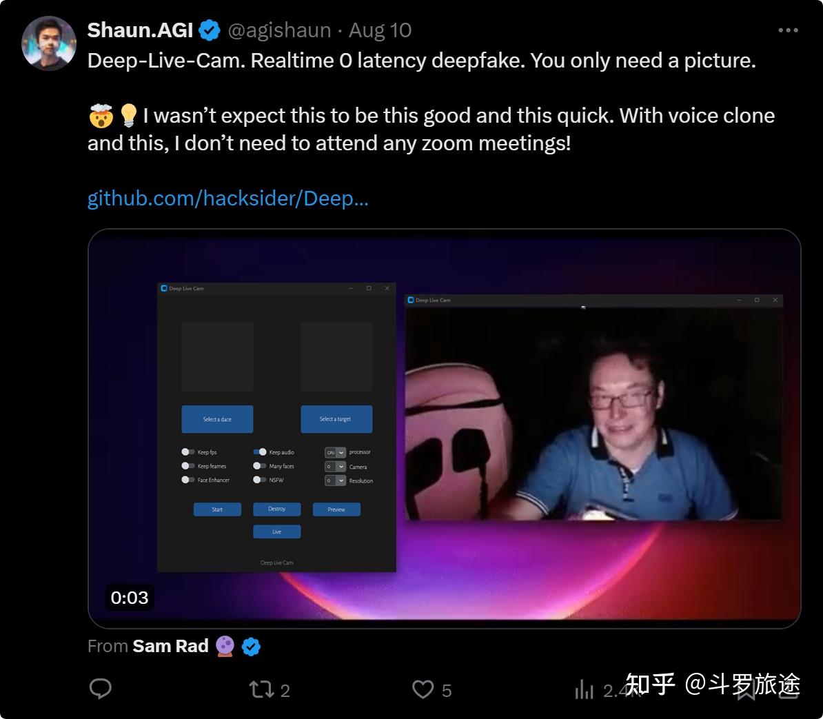 AI实时换脸-Deep-Live-Cam安装使用教程分享 - 知乎